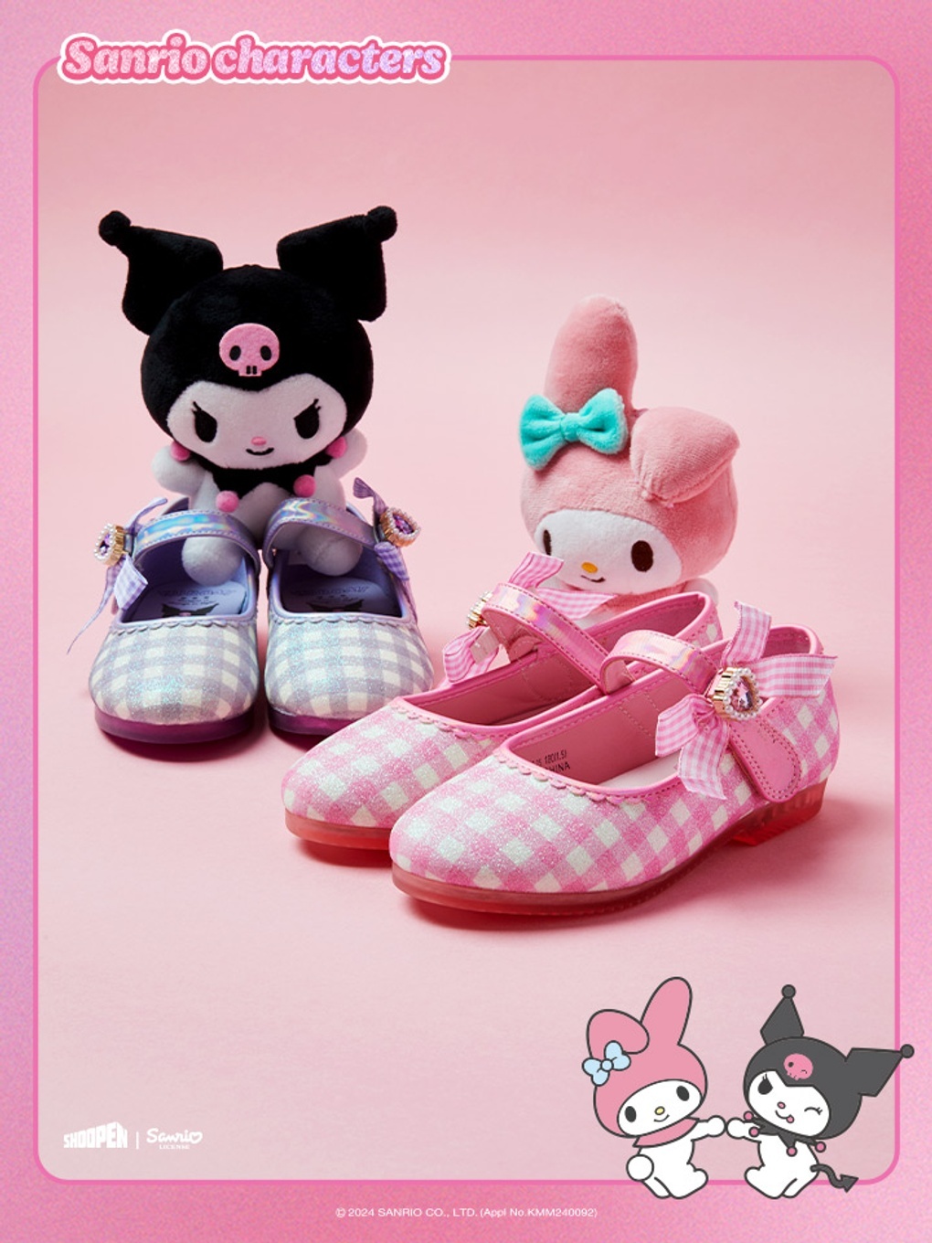 SHOOPEN Kids x Sanrio Lighting Gingham Check Shoes HPKW
