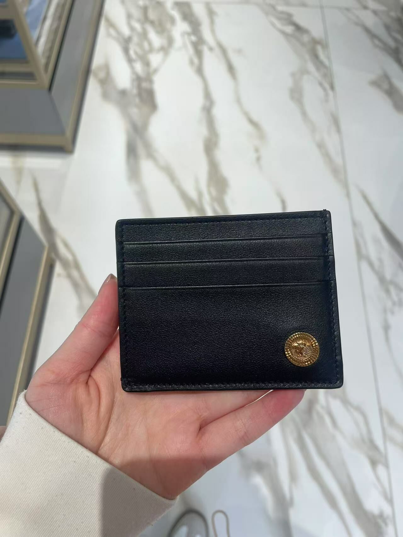 VERSACE CARD CASE WITH MEDUSA LOGO ON RIGHT
