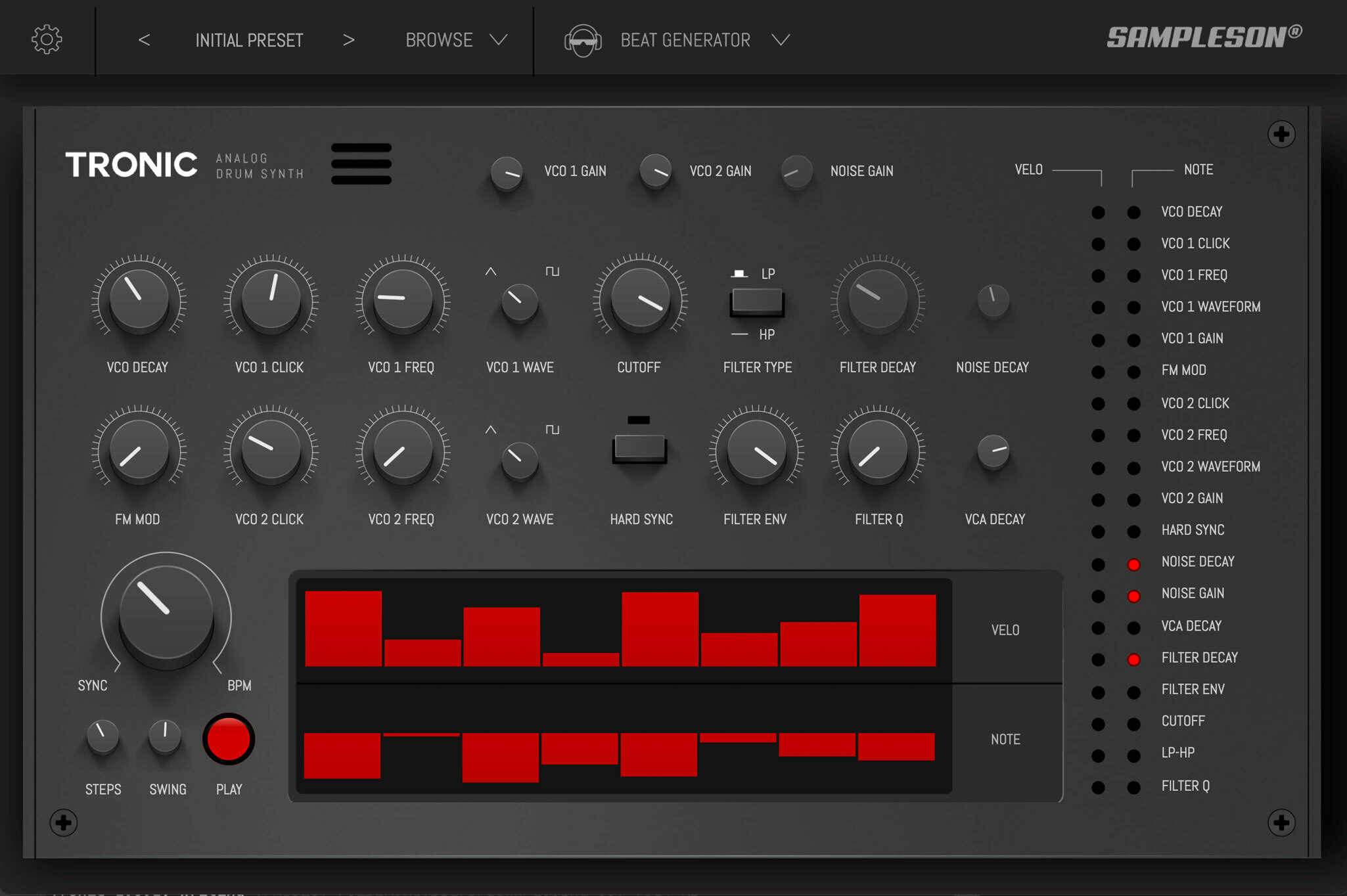 Sampleson Tronic 模擬鼓合成器 Plug-in (序號下載版)