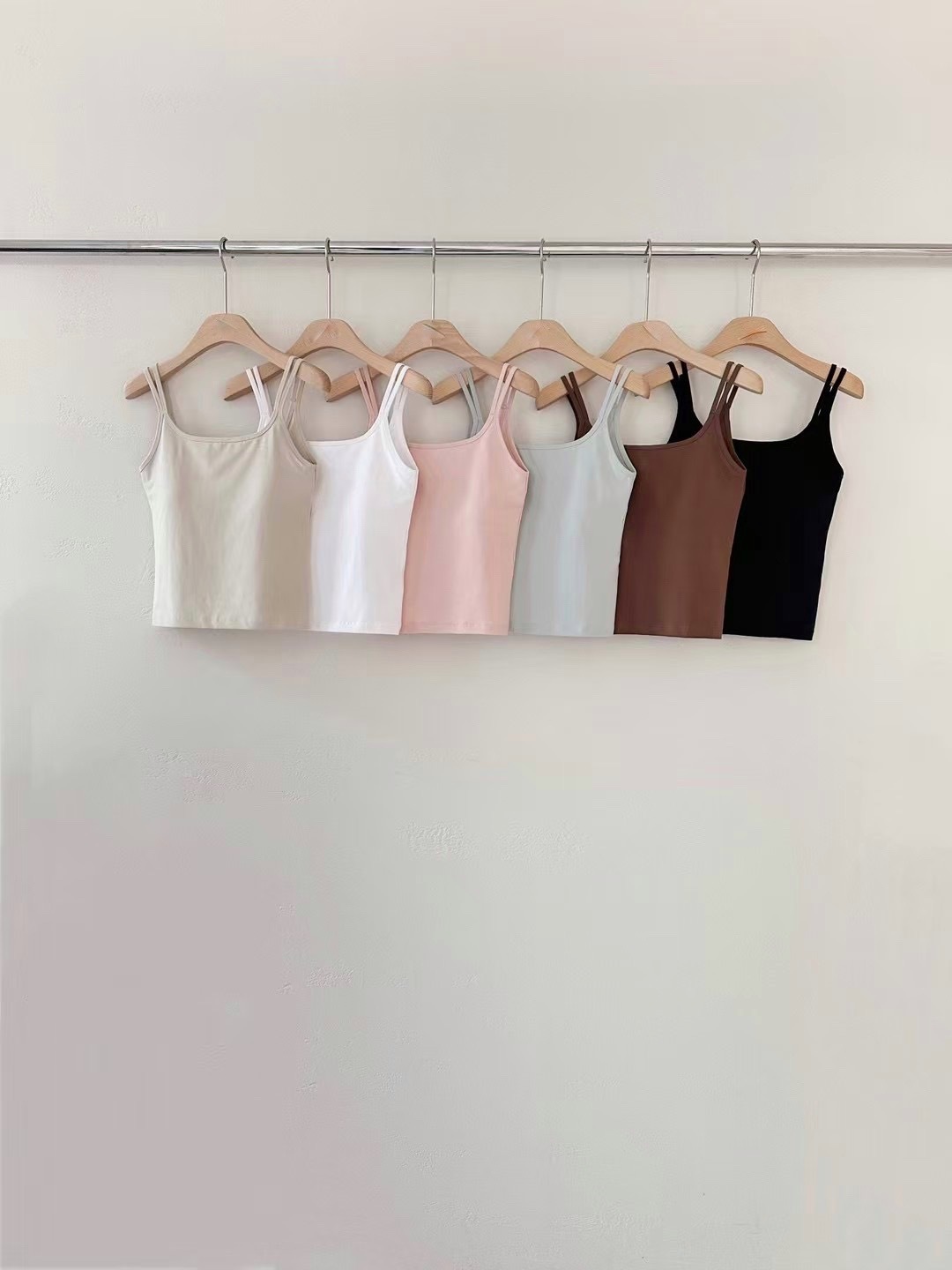 Daily pastel tone singlet with pad ( 6色入)