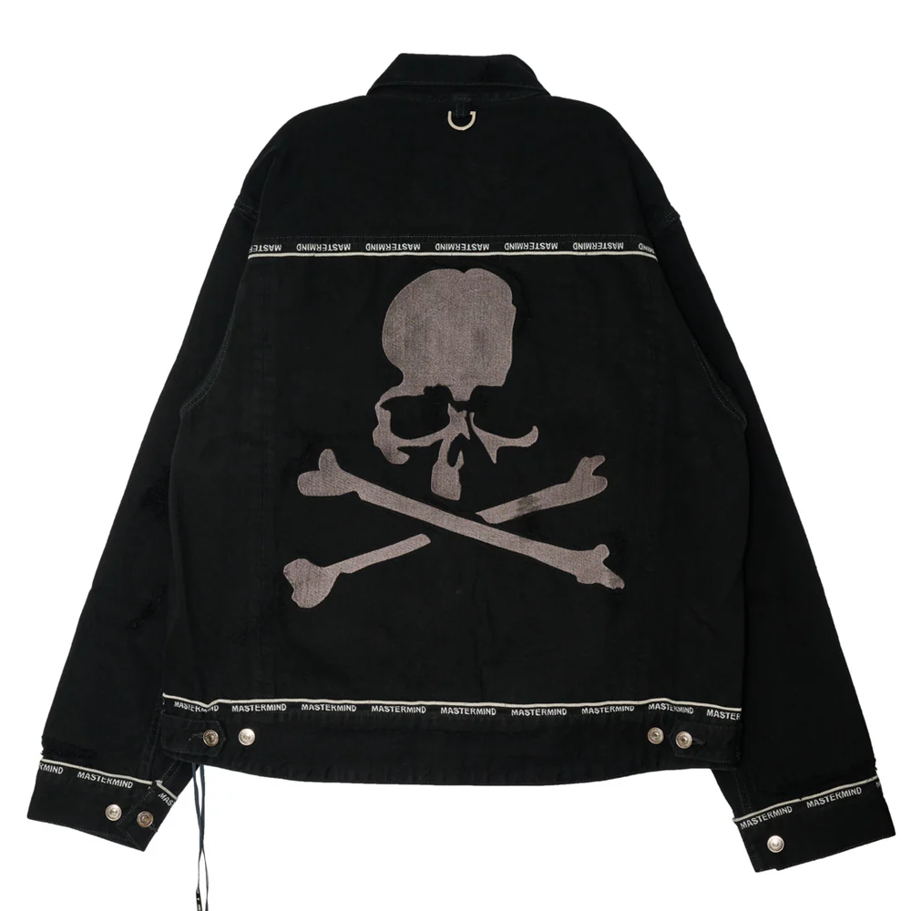 MASTERMIND JAPAN INSIDE-OUT DENIM JACKET MMJ 破壞 牛仔外套 黑