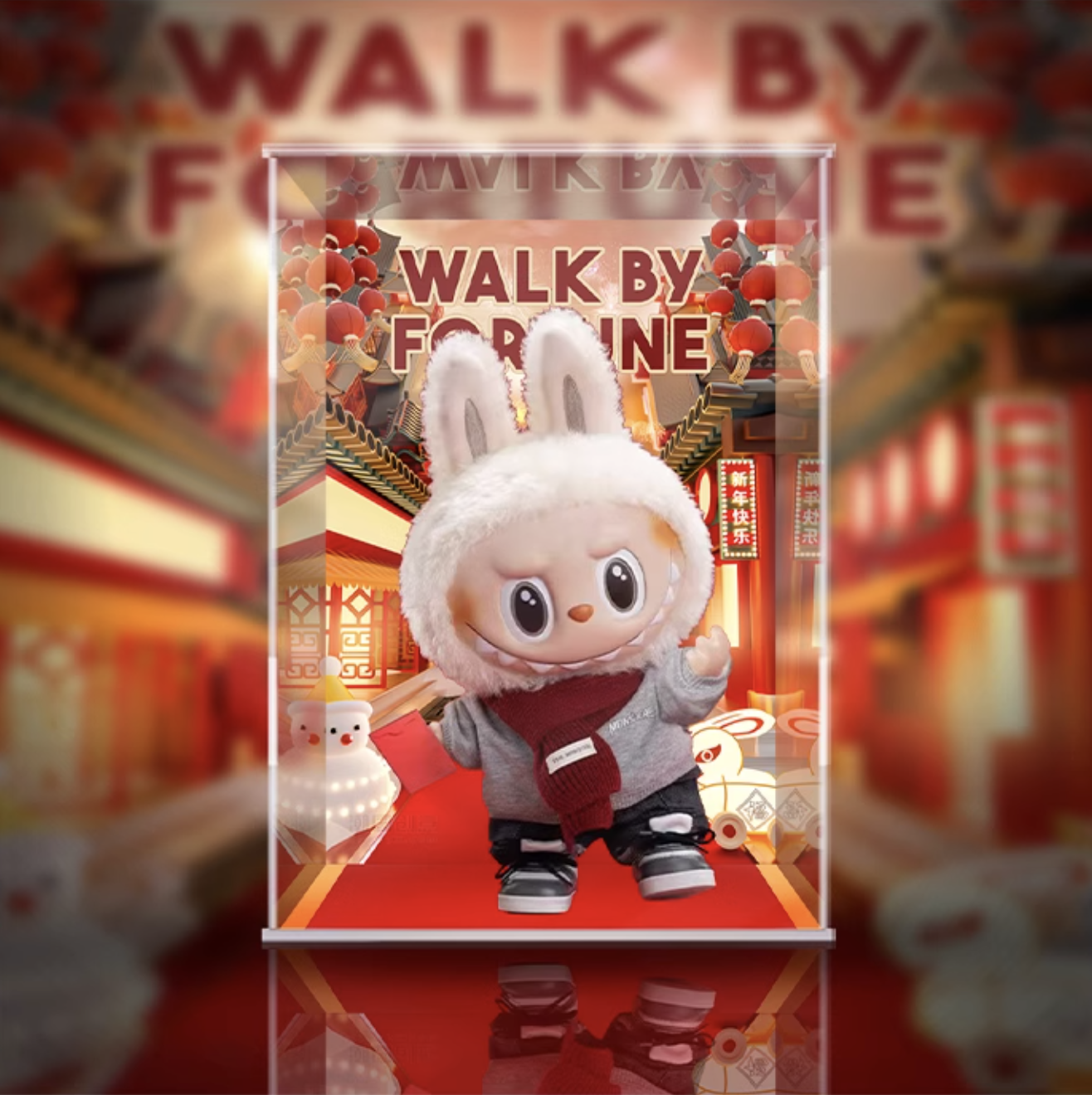 [AOWOBOX] THE MONSTERS Labubu Walk By Fortune 系列 展示盒
