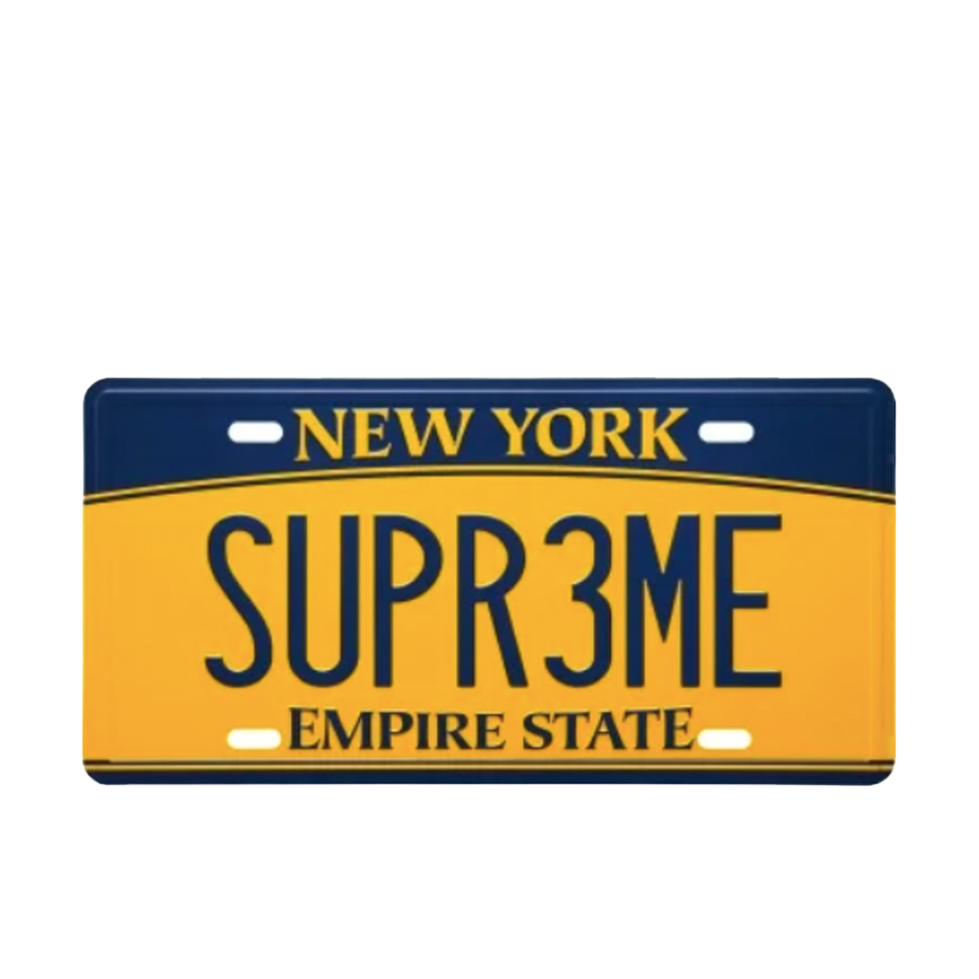 Supreme 25SS License Plate 車牌 藍黃| FLOMMARKET
