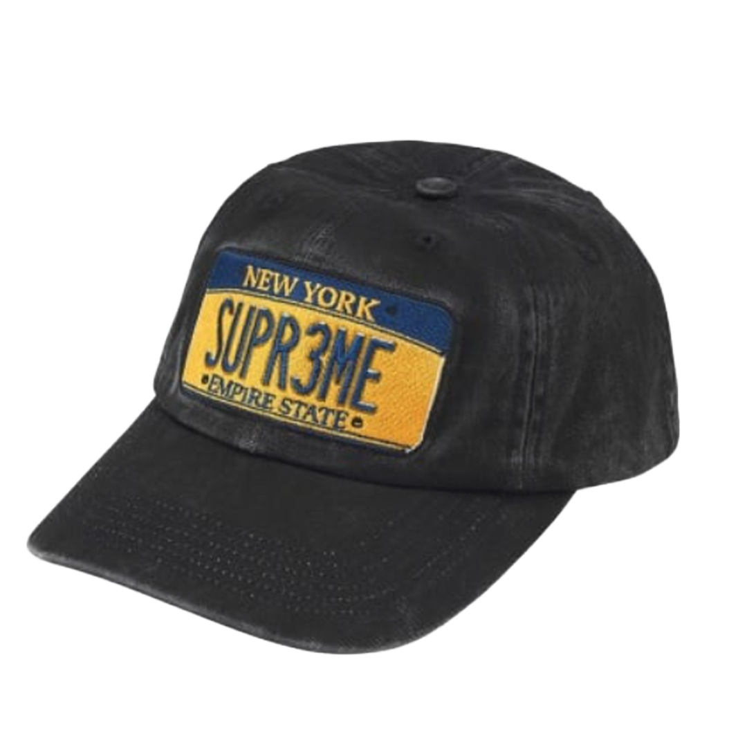 Supreme 25SS License Plate 6 Panel 六分割帽 黑色| FLOMMARKET