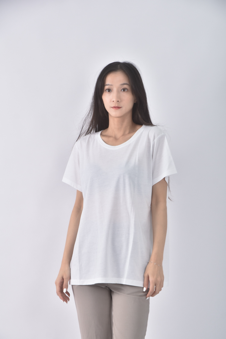 二拾衫-(L) lativ質感棉質圓領白色短袖上衣二手衣｜30日無條件退貨