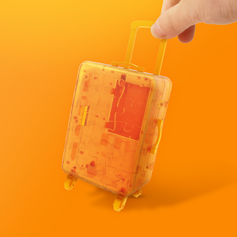 FA1026 - 行李箱60片 - 透明果凍系列 - 蜜柑橘