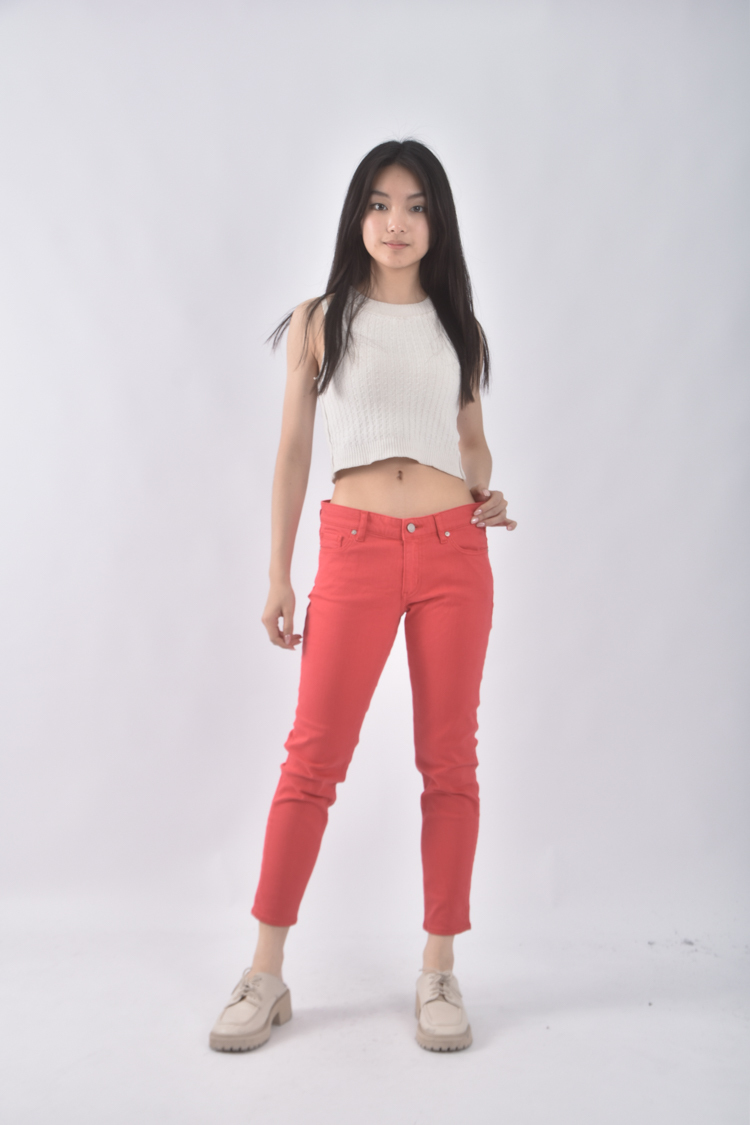 二拾衫-(L) lativ棉質直筒紅色長褲二手衣｜30日無條件退貨