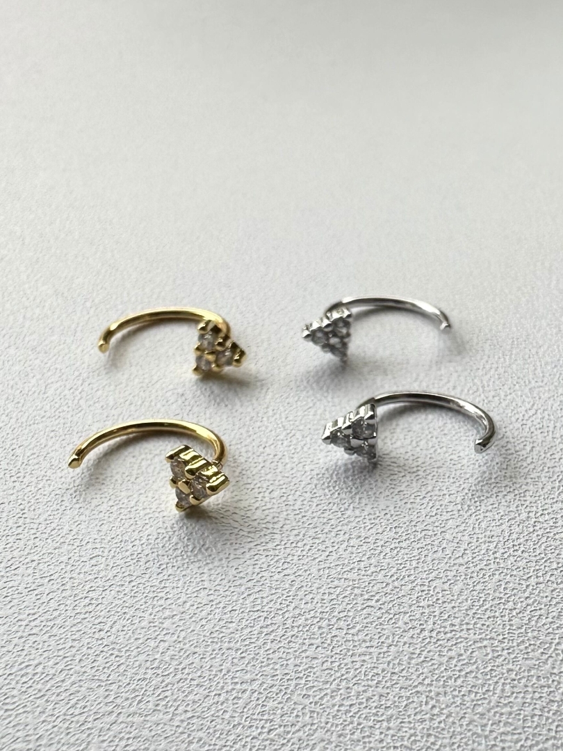 SS leaf open hoop pierce | none tw