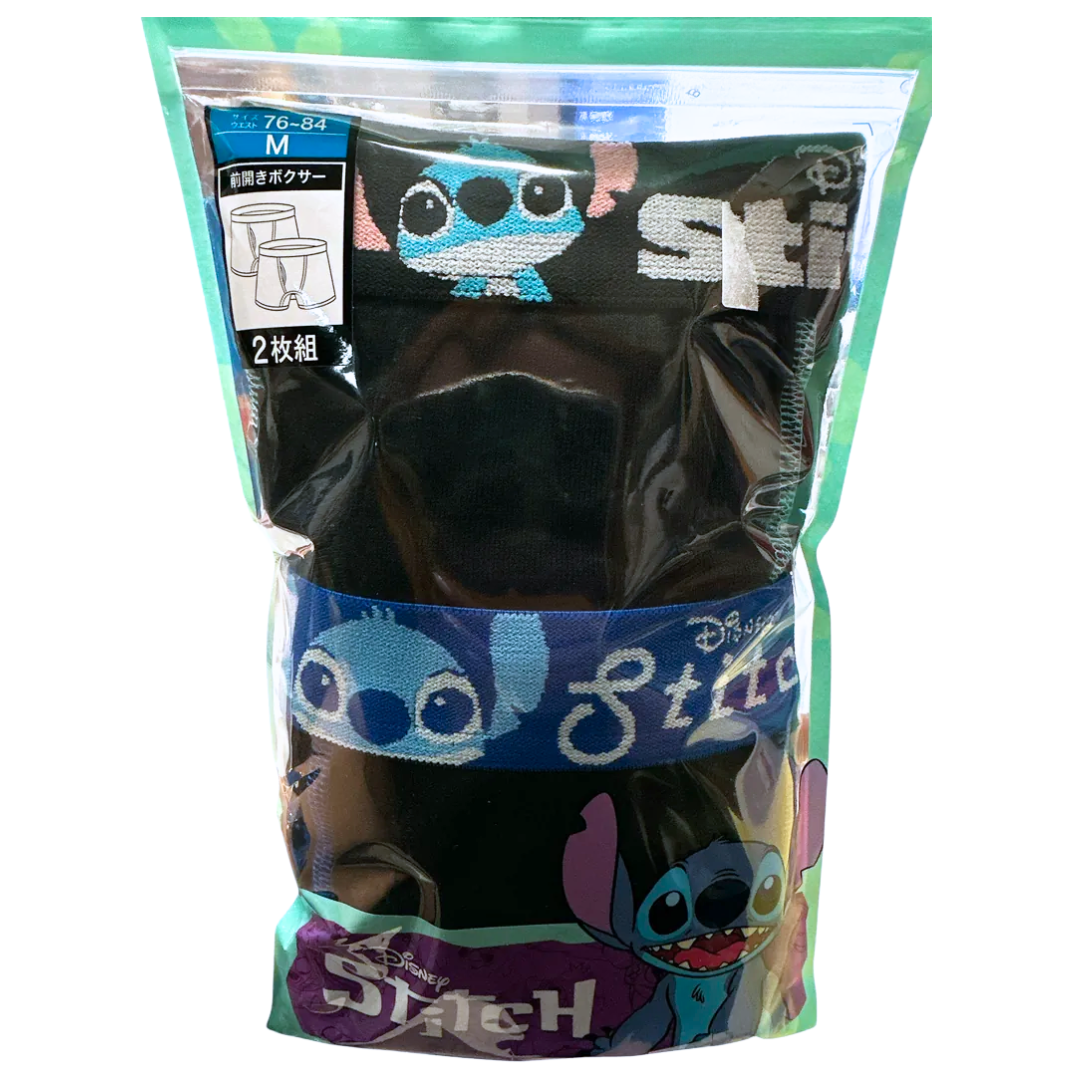史迪仔 Stitch Boxer 黑藍色組合