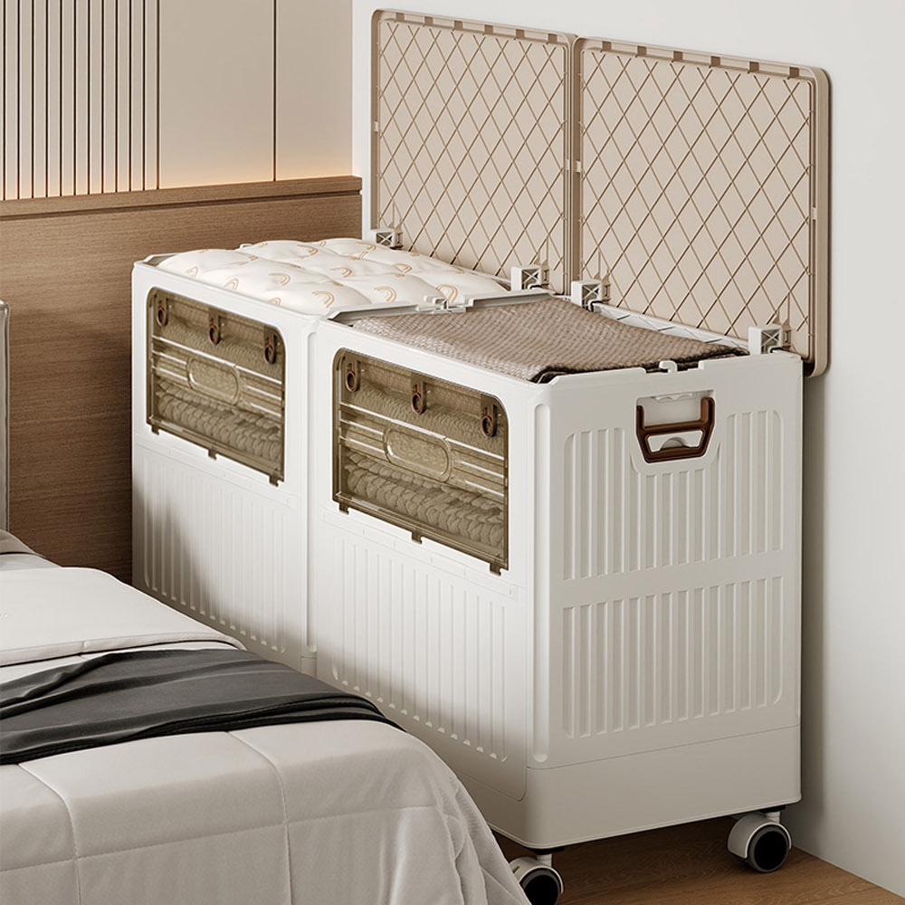 【AOTTO】125L大容量附輪雙開折疊收納箱(AL-214)