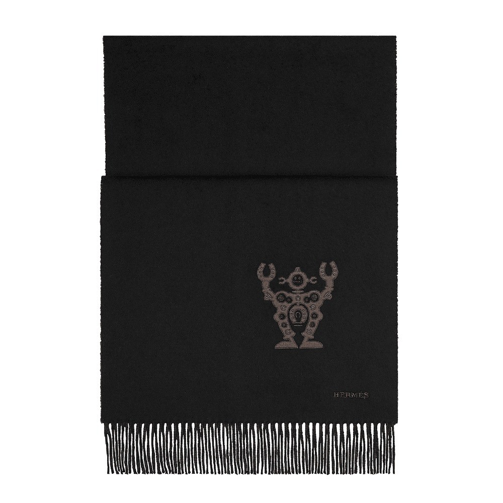 1DS0401-080 HERMES Muffler Leather Patch Mr. Farrier Ca