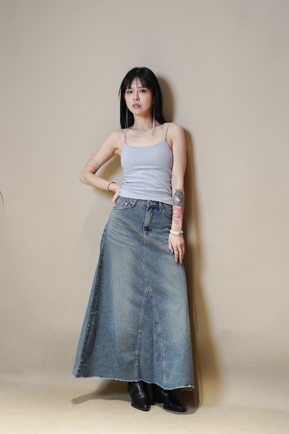 smile collar bra top (BLUE) - long