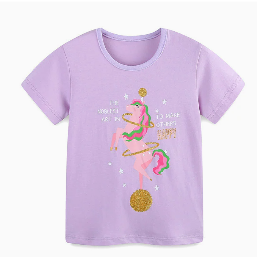 U0170 獨角獸圓領棉質tee $129@3