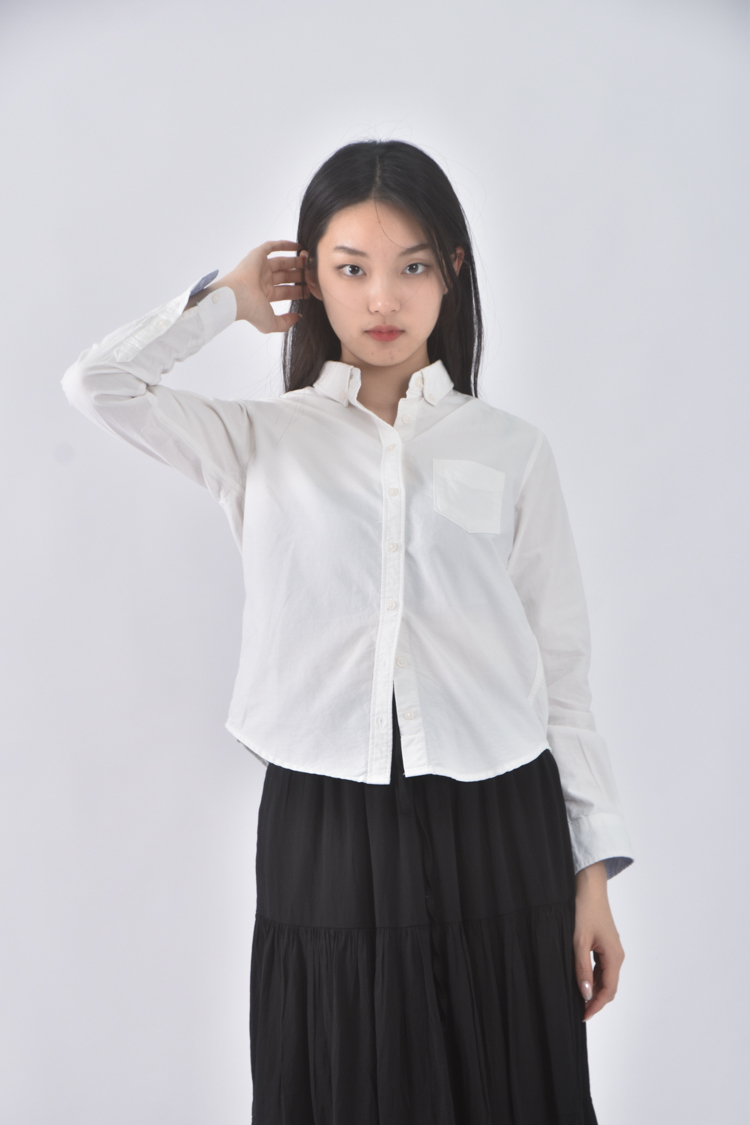 二拾衫-(S) lativ修身短版棉質純棉白色襯衫上衣二手衣｜30日無條件退貨
