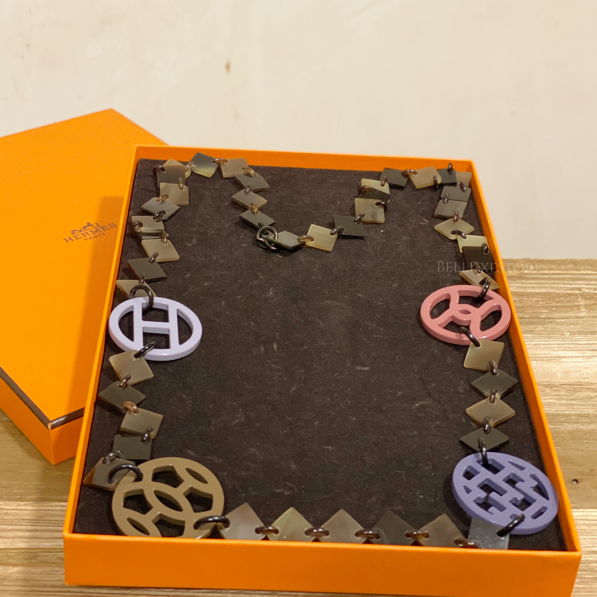 [Pre-owned] Hermes collier deva corne de buffle buba...