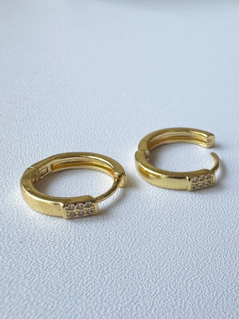 SS part stone hoop pierce | none tw