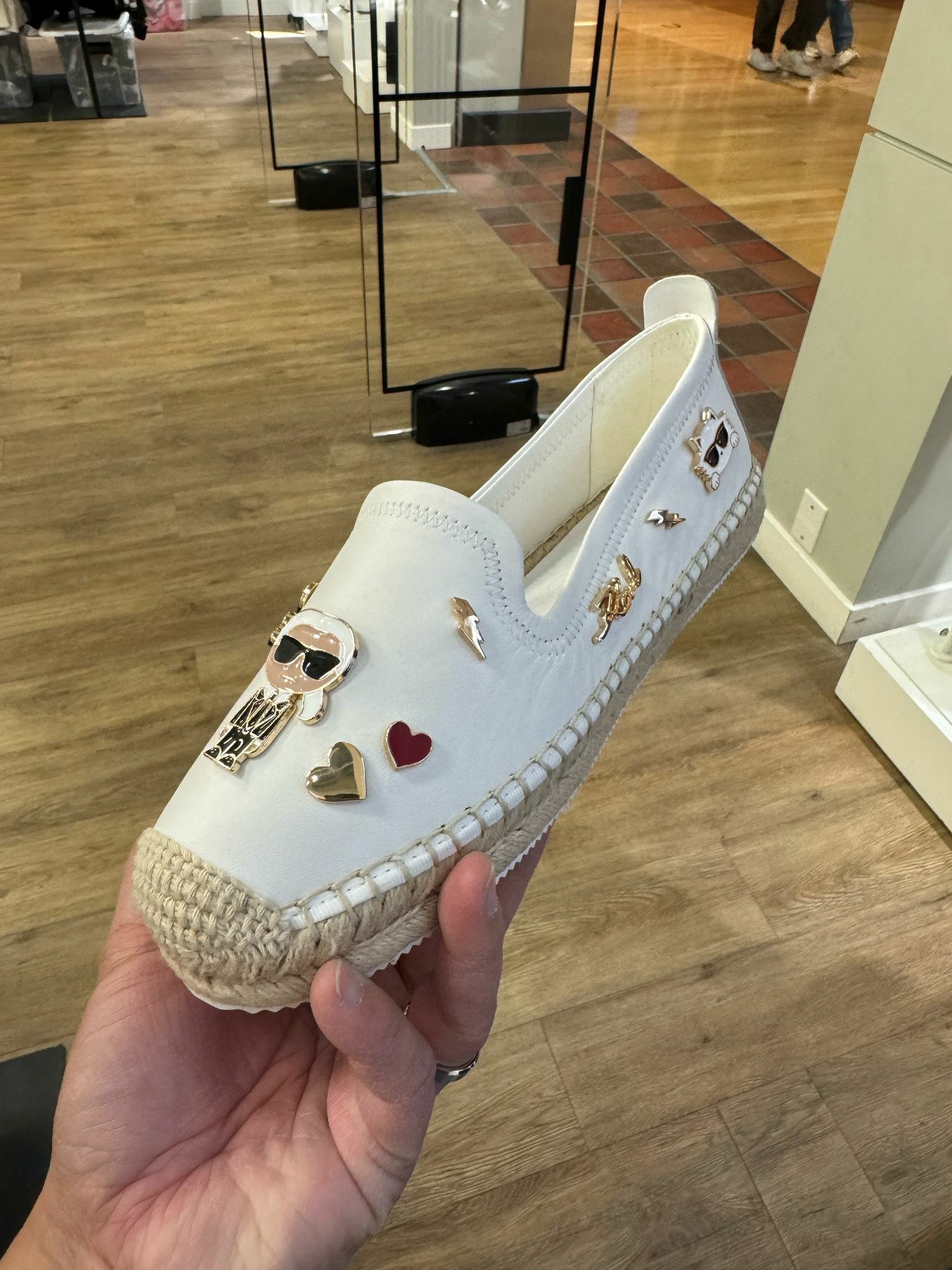 Karl Lagerfeld Michaela Cate Pins Espadrille 貓貓草鞋 (白 Wh