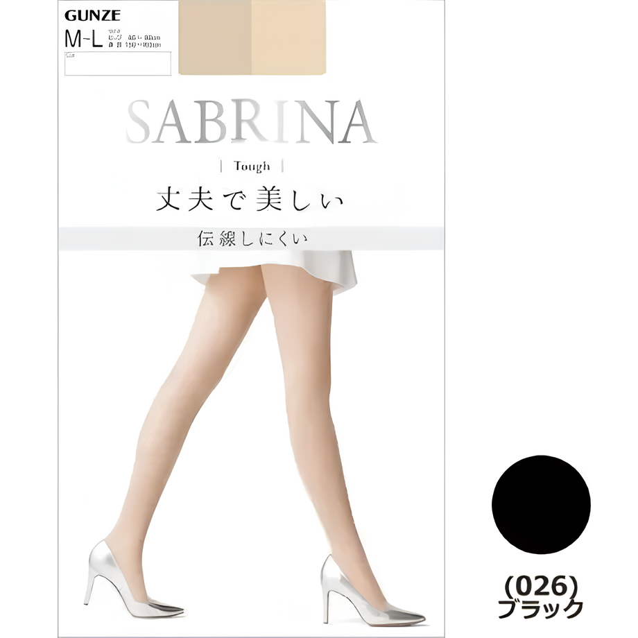 Gunze（Sabrina） - Tough極耐穿專利防勾絲超薄褲襪 - 黑／膚（ML／LL）