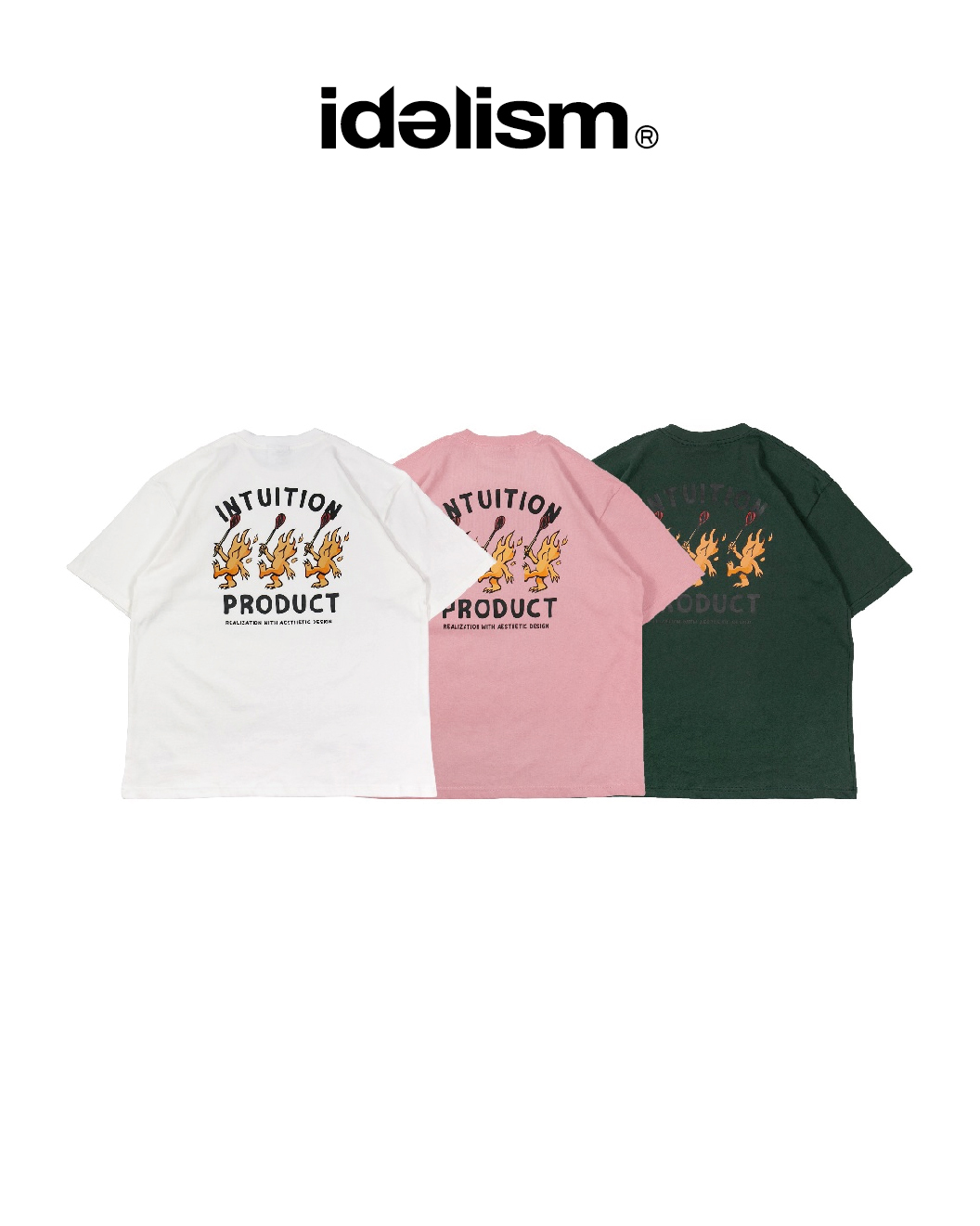 idealism 小火人 圖像 短袖T恤 白/綠/粉 25 S/S Fire boys Tee