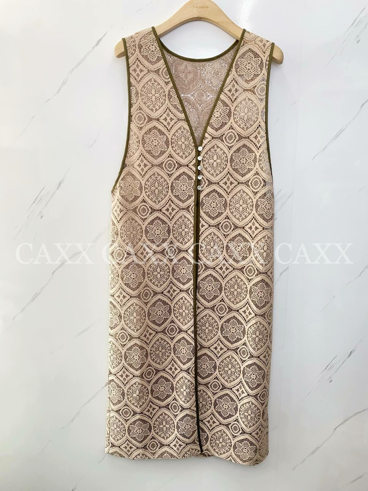 JP412 日本時裝杏色Lace背心外套 (兩色選擇)