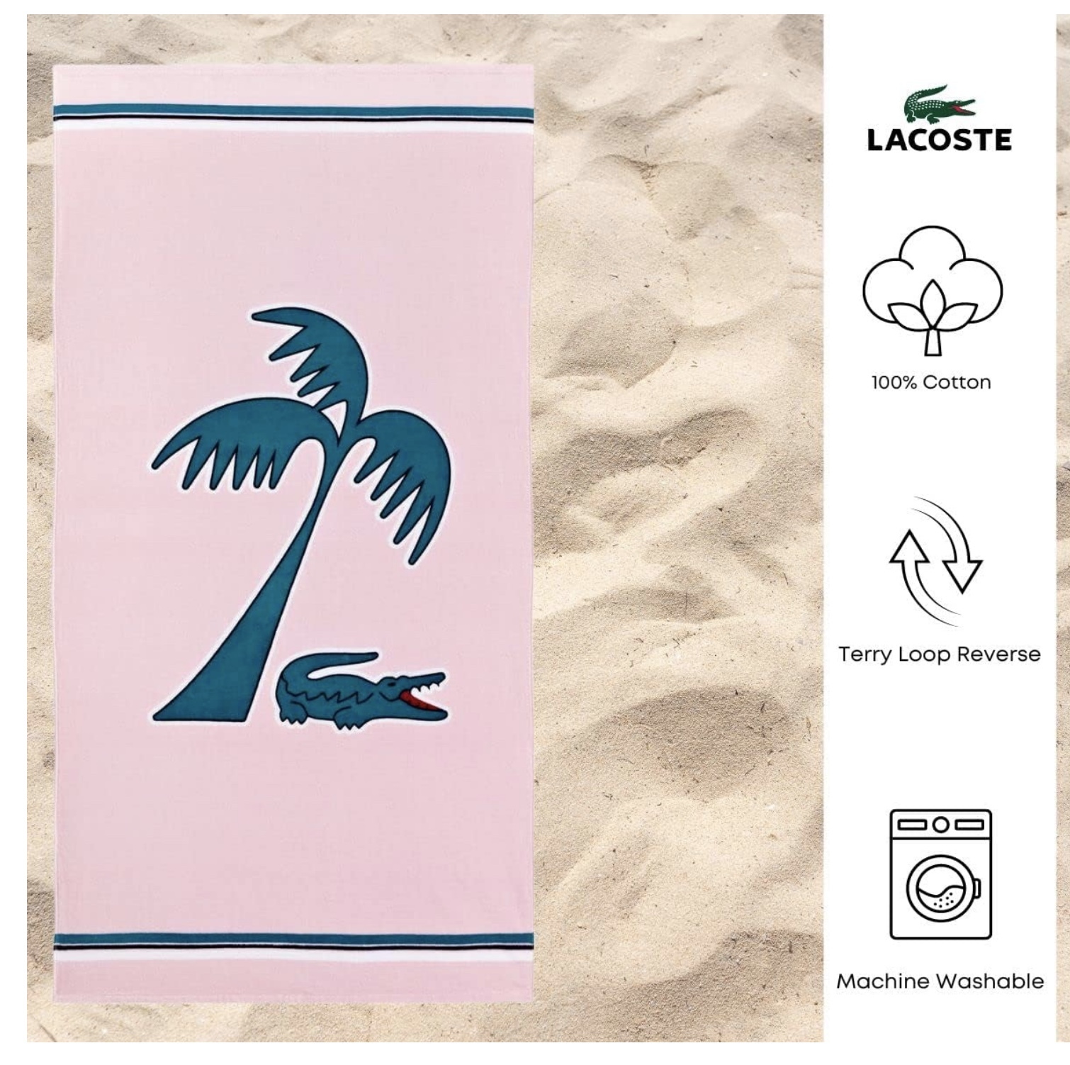 Lacoste Murphy Cotton 36" x 72" Beach Towel