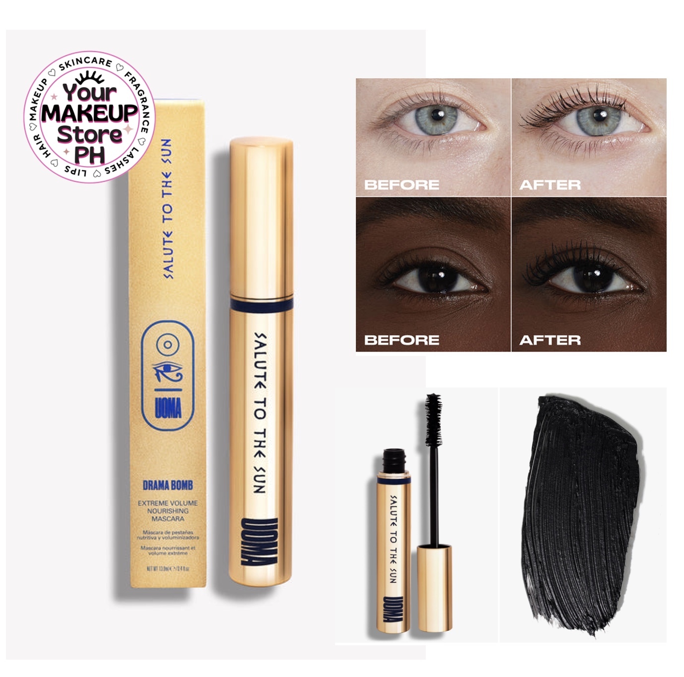 UOMA BEAUTY Salute to the Sun Drama Bomb Mascara in KEM