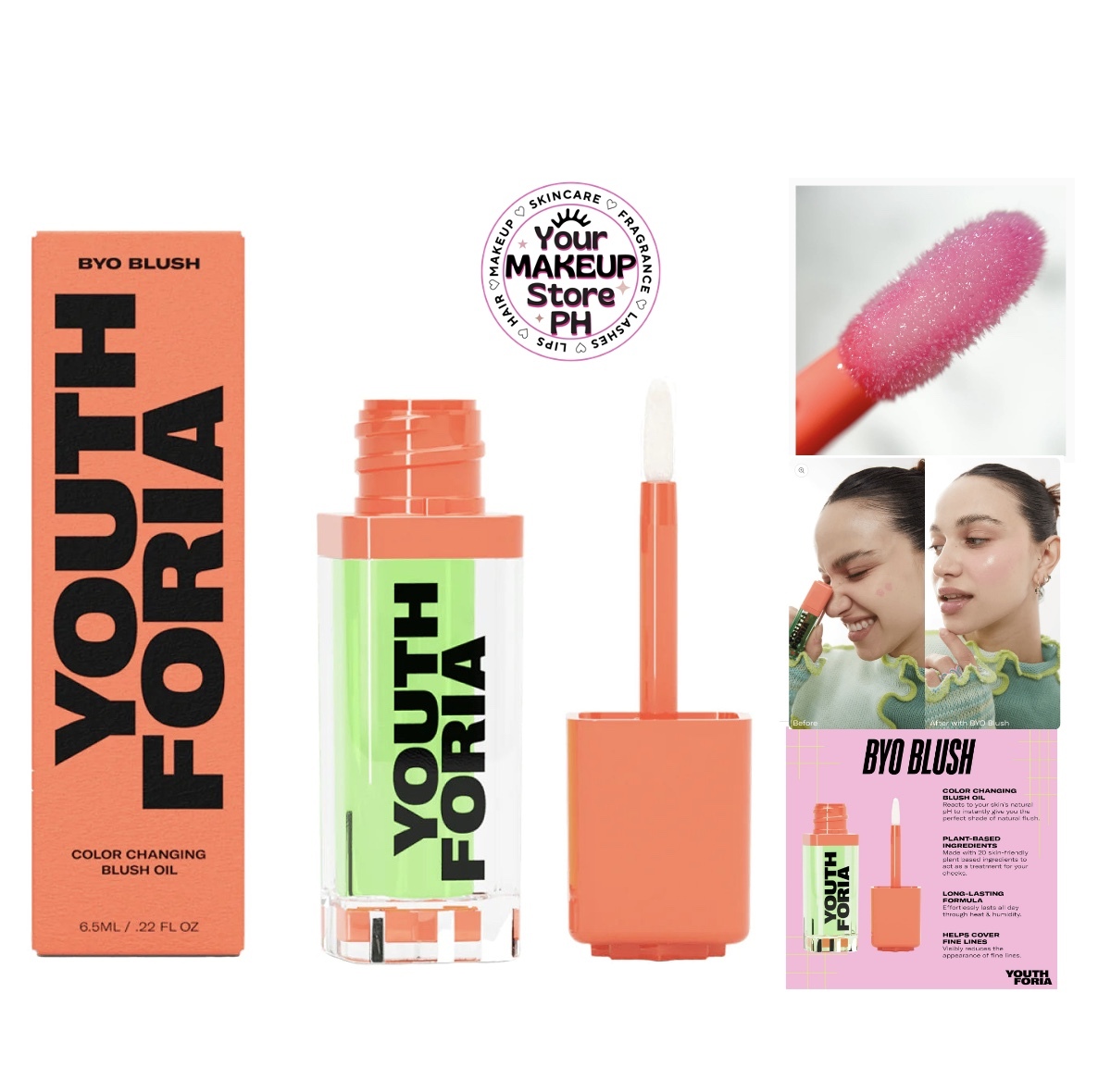 YOUTH FORIA BYO BLUSH Color Changing Blush Oil in CHEMI