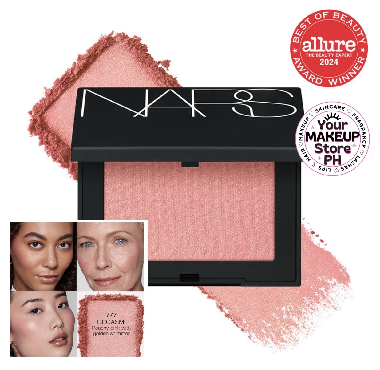 NARS Blush in ORGASM (peachy pink with shimmer) FULL SI