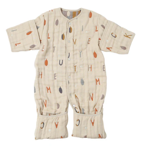 日本製 Hoppetta 6way 含羊毛六重紗有袖保暖睡袋 6個月-7歲