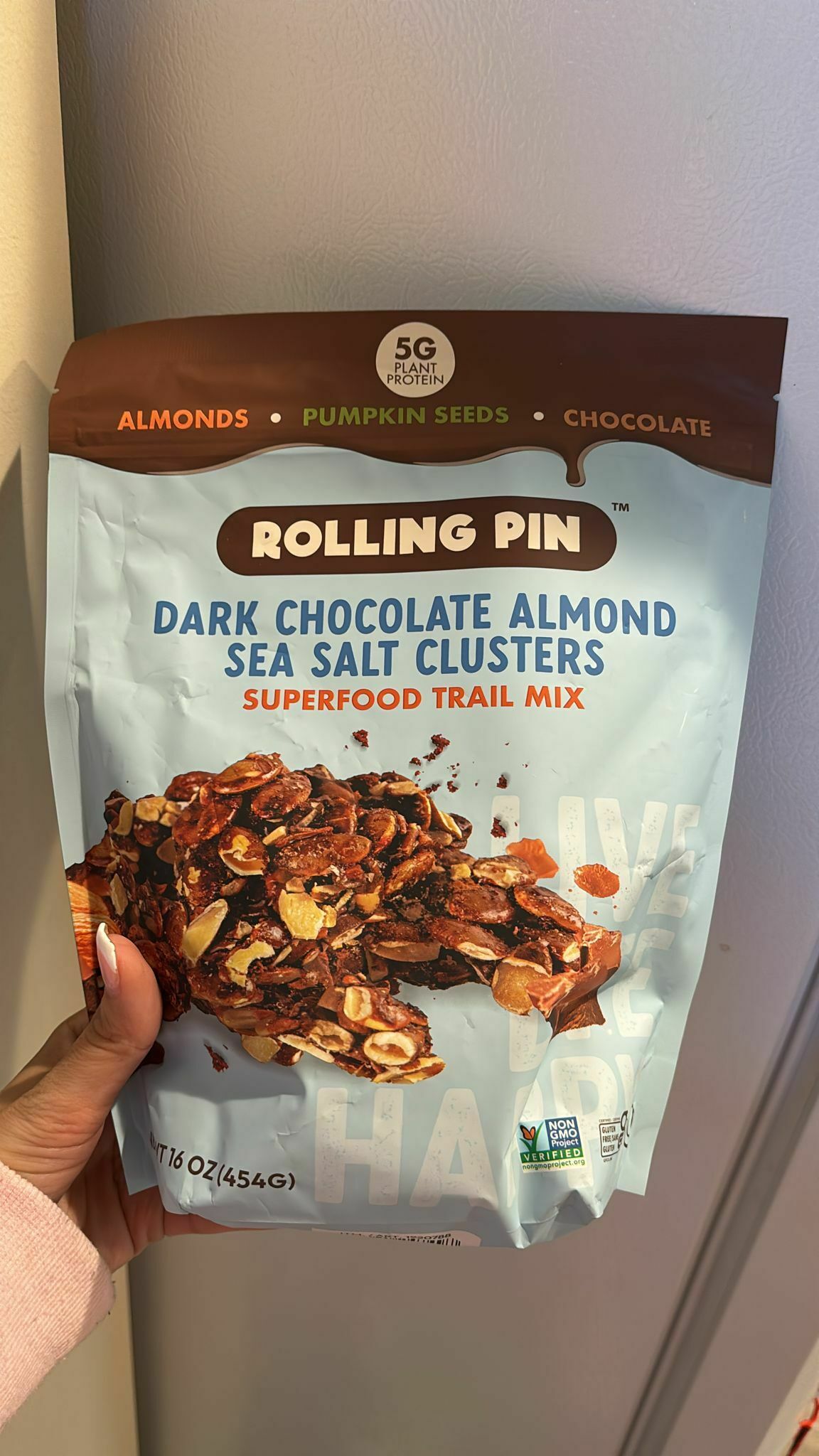 A26 ROLLING PIN DARK CHOCOLATE ALMOND SEA SALT CLUSTERS SUPERFOOD TRAIL ...