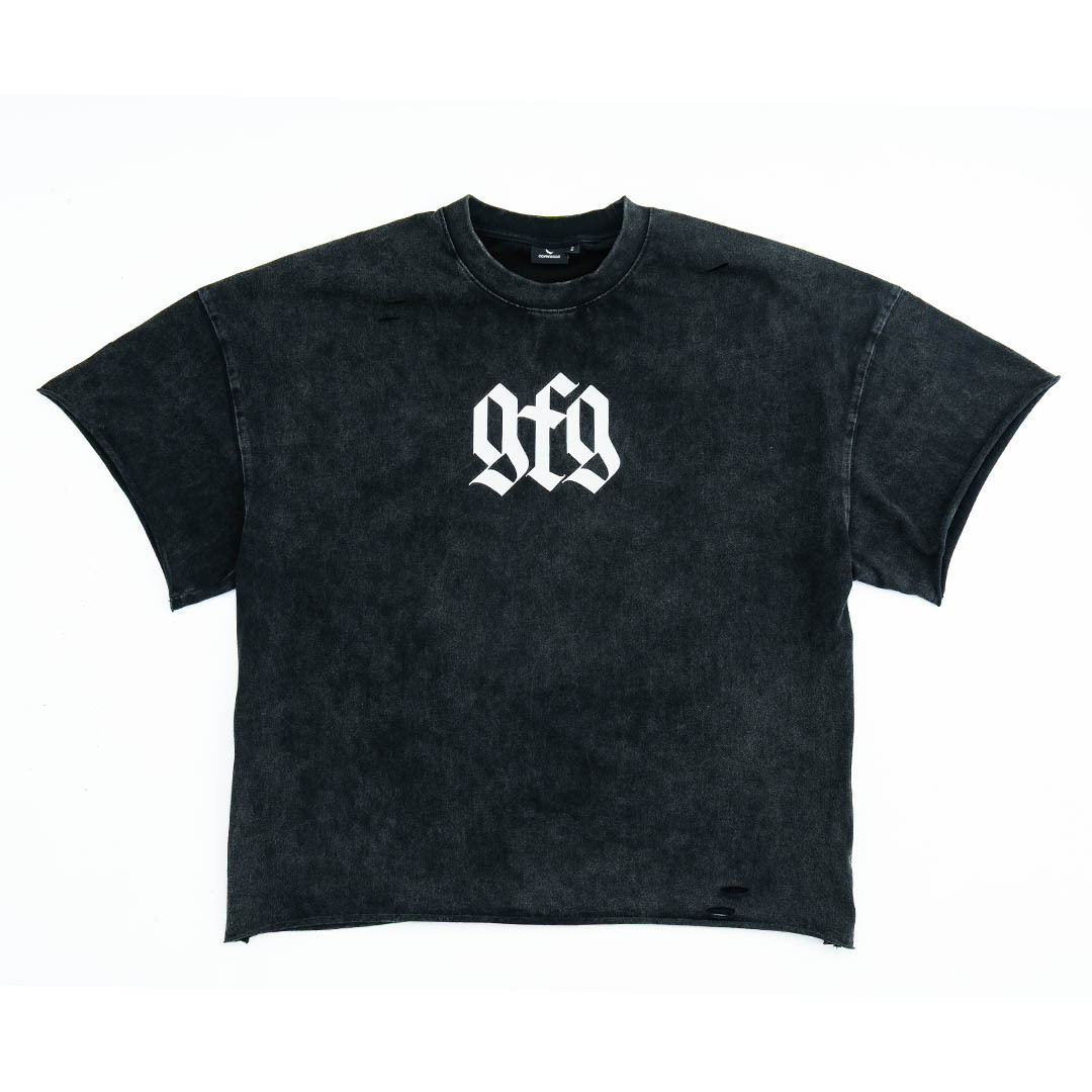 Raw Edge Gothic Tee - washed black