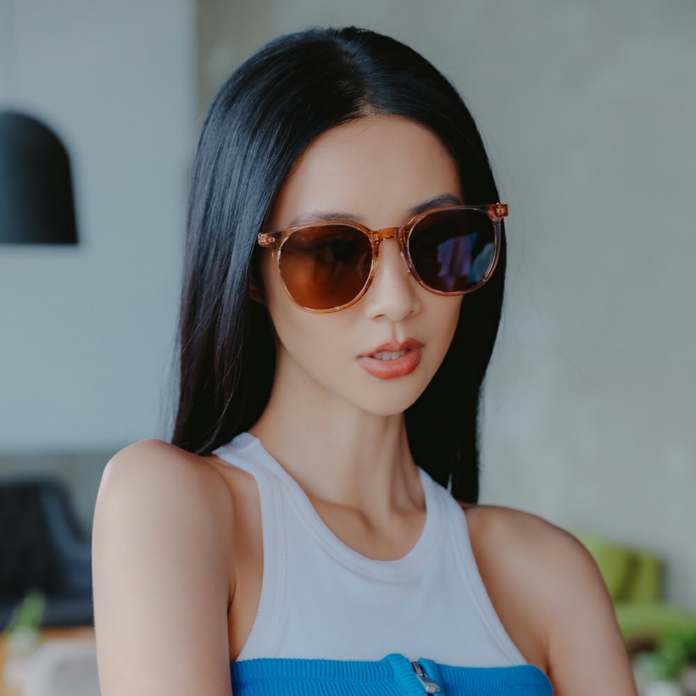 【KlassiC.】 F003摺疊圓框太陽眼鏡 F003 C2 (透咖 深咖偏光鏡片) ♣TAC偏光片