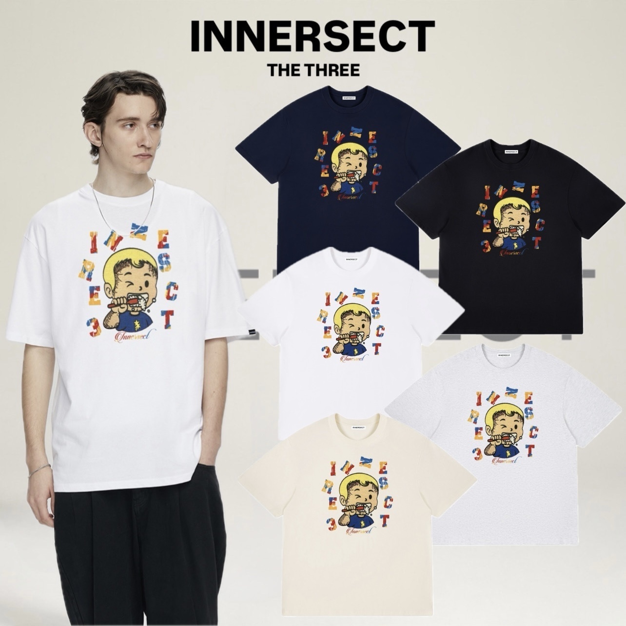 陳冠希 Clot INNERSECT 三生萬物 FOG ESSENTIAL 彩色俏皮小鬼刷牙 短袖上衣 男女同