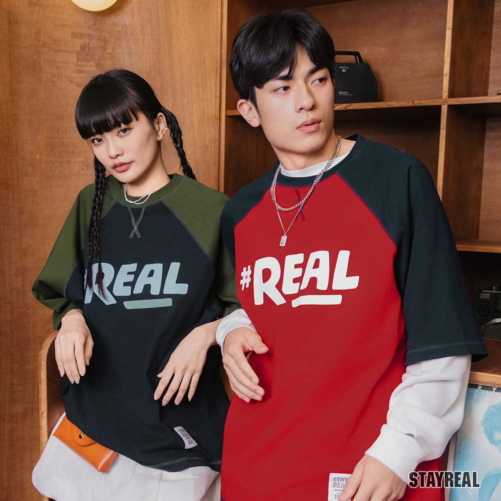 STAYREAL REAL拉克蘭袖寬短T