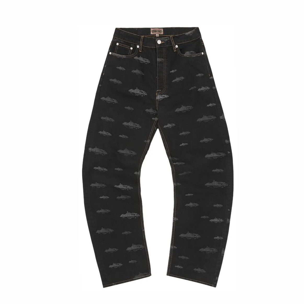 Corteiz CRTZ RTW Alcatraz Pattern Denim Jeans Black 黑 滿
