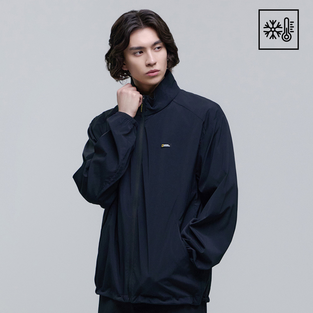 Unisex FROZEN CUBE Stand Collar Windbreaker - CARBON...