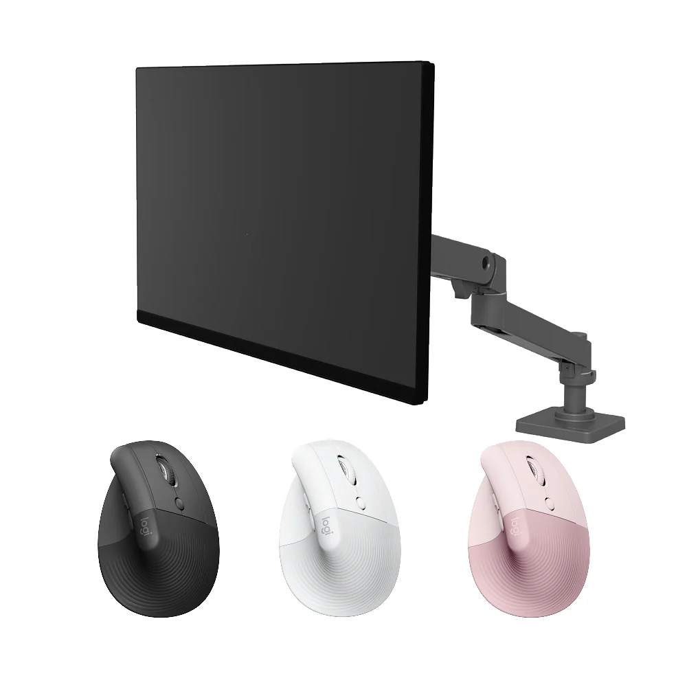 LX pro單螢幕支架 + LIFT 無線滑鼠｜Ergotron x Logitech 品牌聯名優惠組