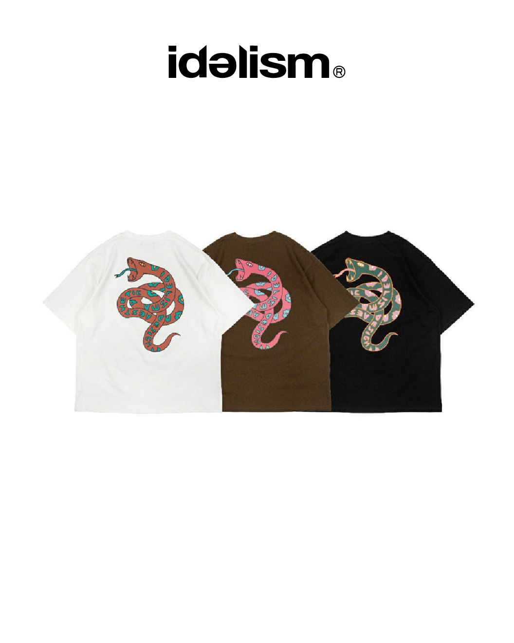 idealism 彩蛇 短袖T 白/咖啡/黑 25 S/S Snake Tee