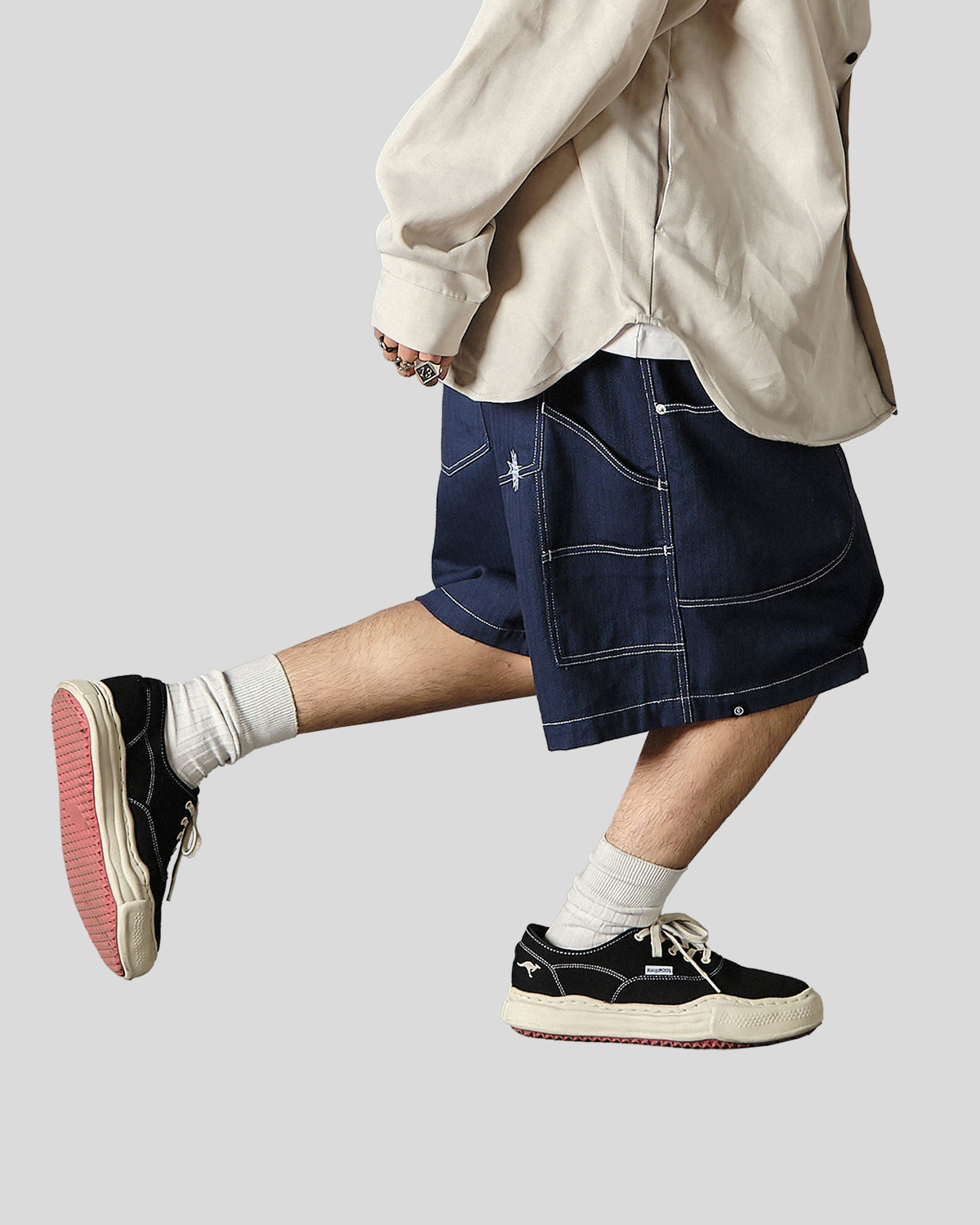 CHUSE|Twill Painter Shorts - Navy 人字斜紋畫家短褲 - 深藍