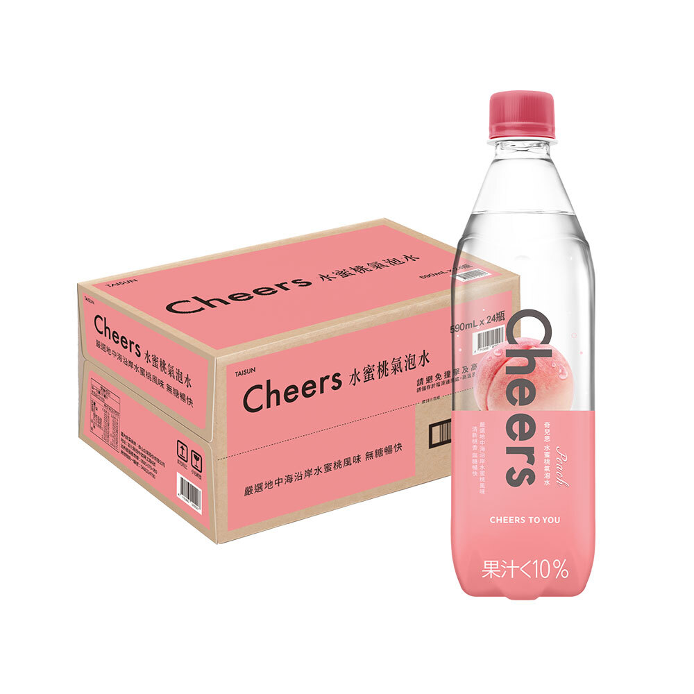 TAISUN Cheers Peach水蜜桃氣泡水 590ml 24入/箱