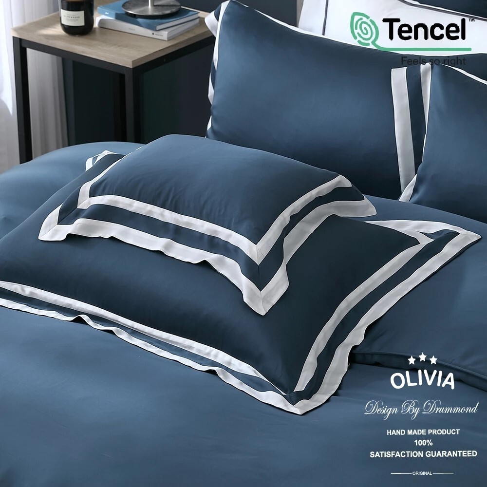 【OLIVIA】DR1010｜80支天絲系列™萊賽爾【單購枕套（多色可選）】歐式壓框薄枕套