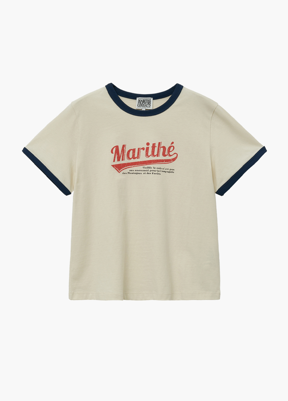 (MFG) Marithe -W VINTAGE BASEBALL RINGER TEE
