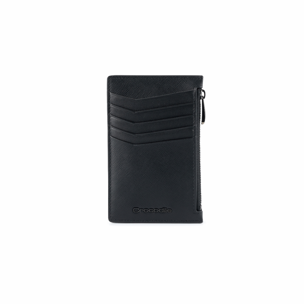 Crocodile鱷魚皮件 卡片零錢包 5卡/RFID Aston奧斯頓系列103-11406-黑色