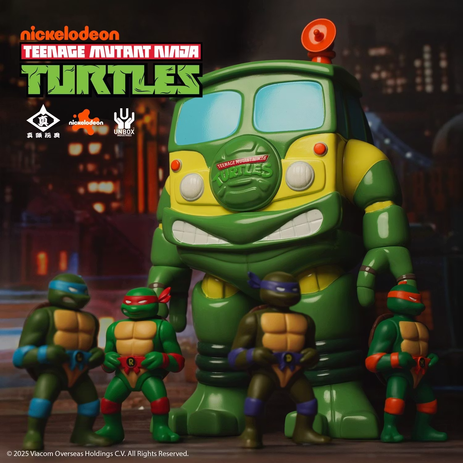 TMNT TURTLE WALKER WAGON 龜車機器人｜リアルヘッド × UNBOX 限定公仔