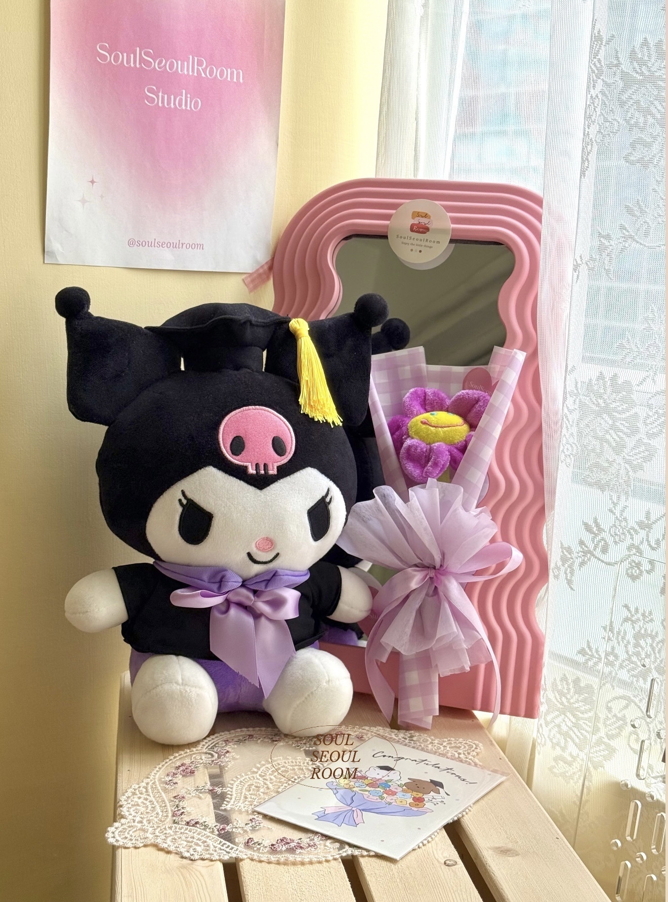 SANRIO Kuromi Graduation Doll Gift Set 酷洛米 畢業公仔+小花 心意套裝