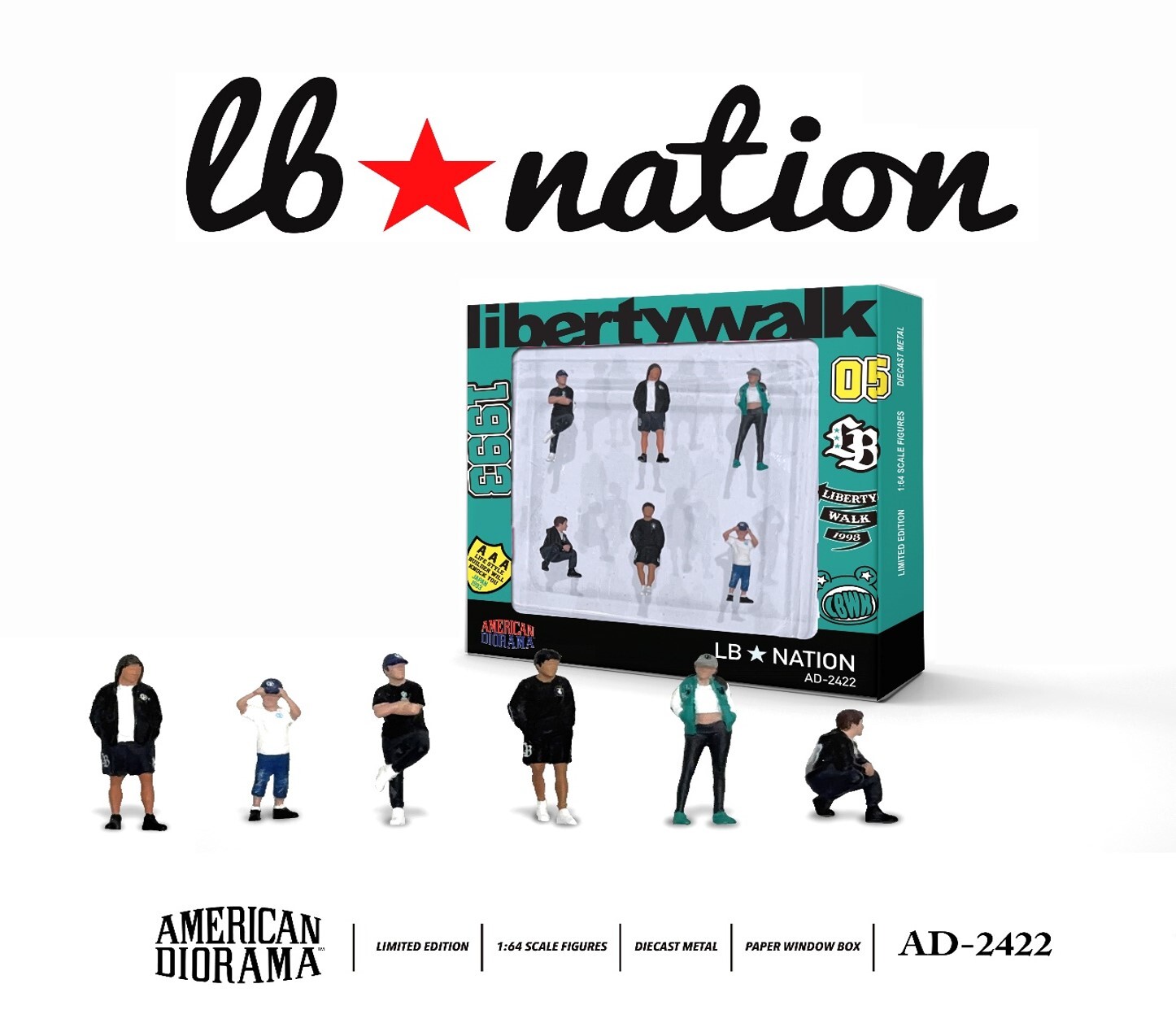 American Diorama 1:64 Figure Set: The LB Nation (Set...