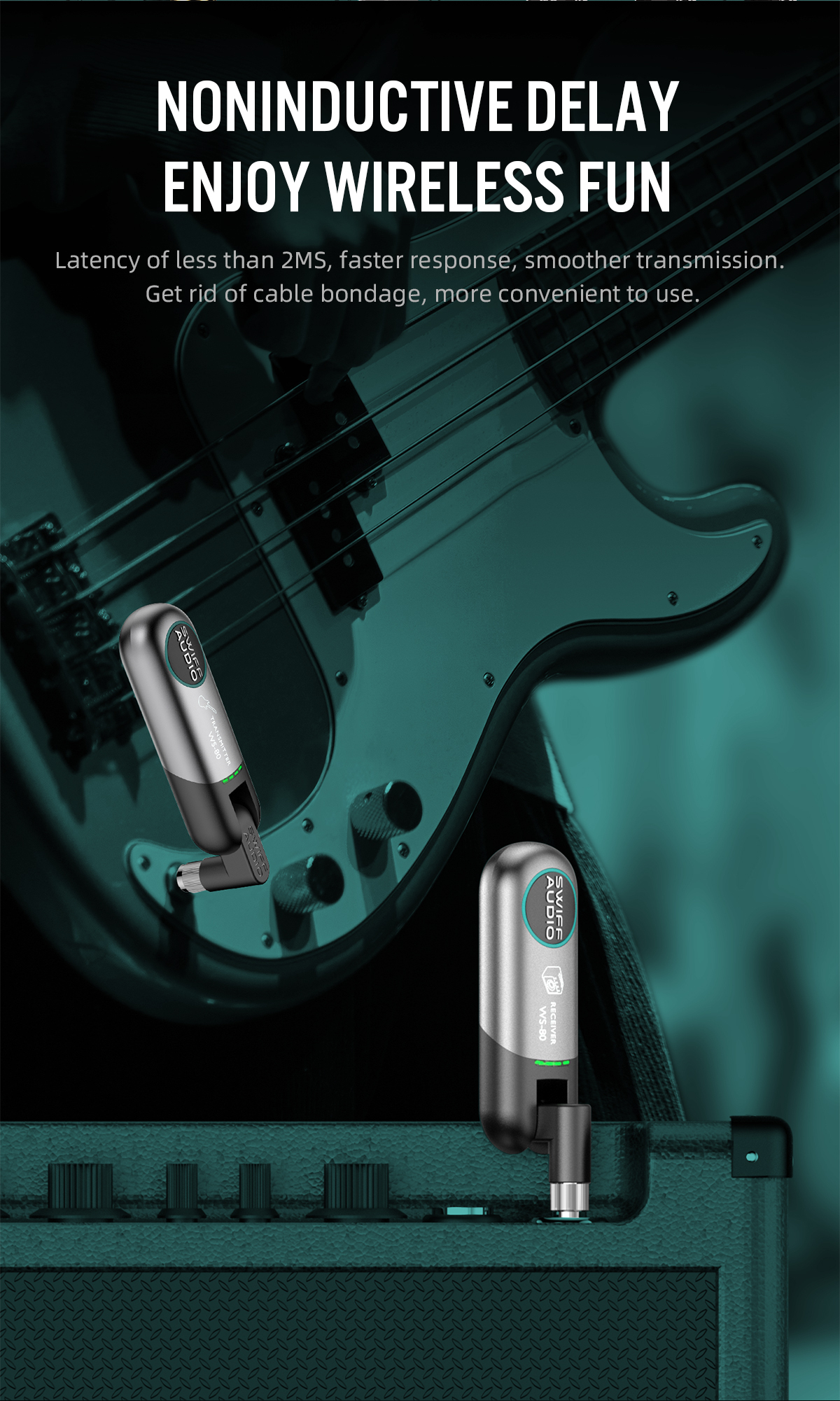 SWIFF WS-80 DIGITAL INTRUMENT GUITAR WIRELSS CABLE 結他無線