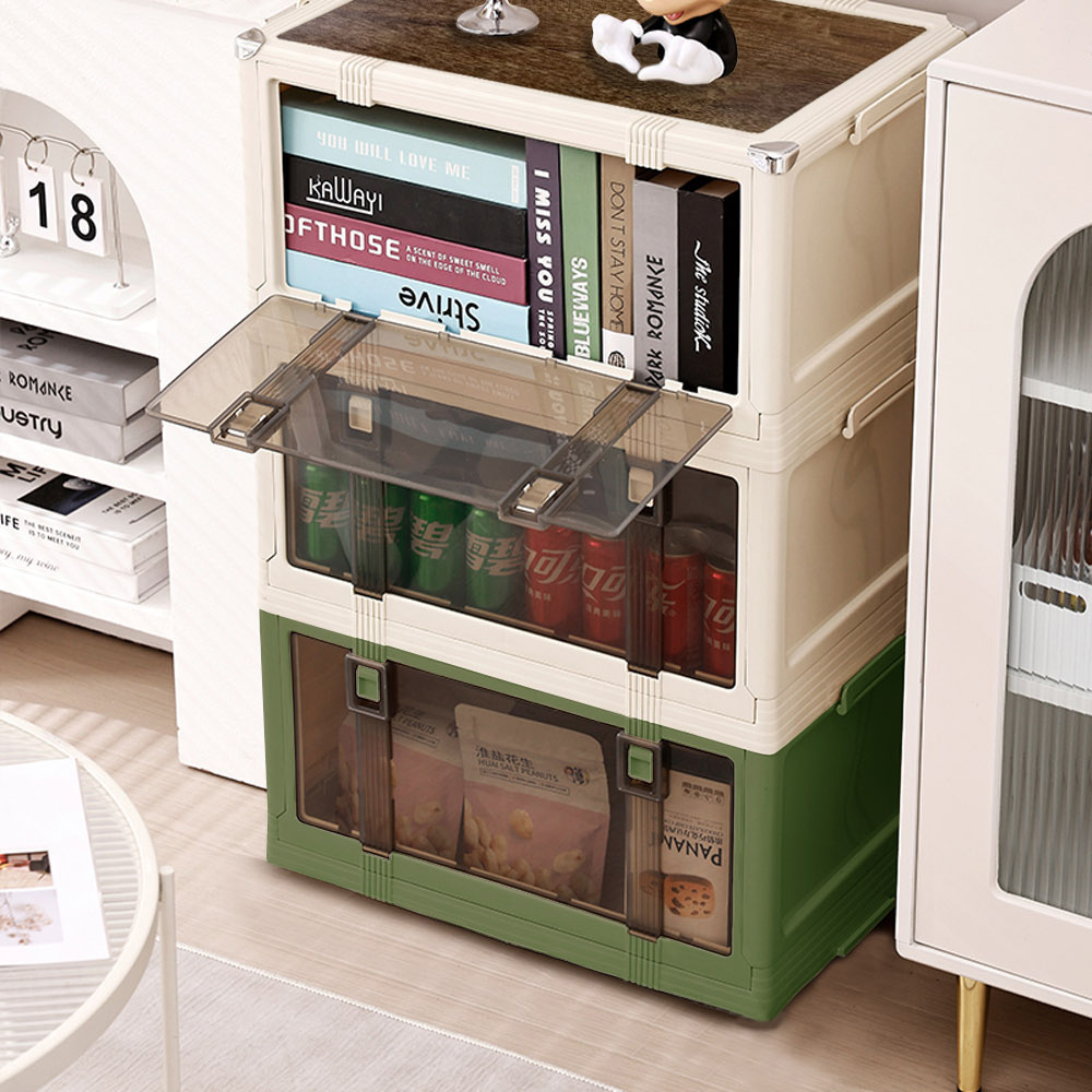 【AOTTO】45L森林系三開門加固折疊收納箱-2入(AL-200*2)