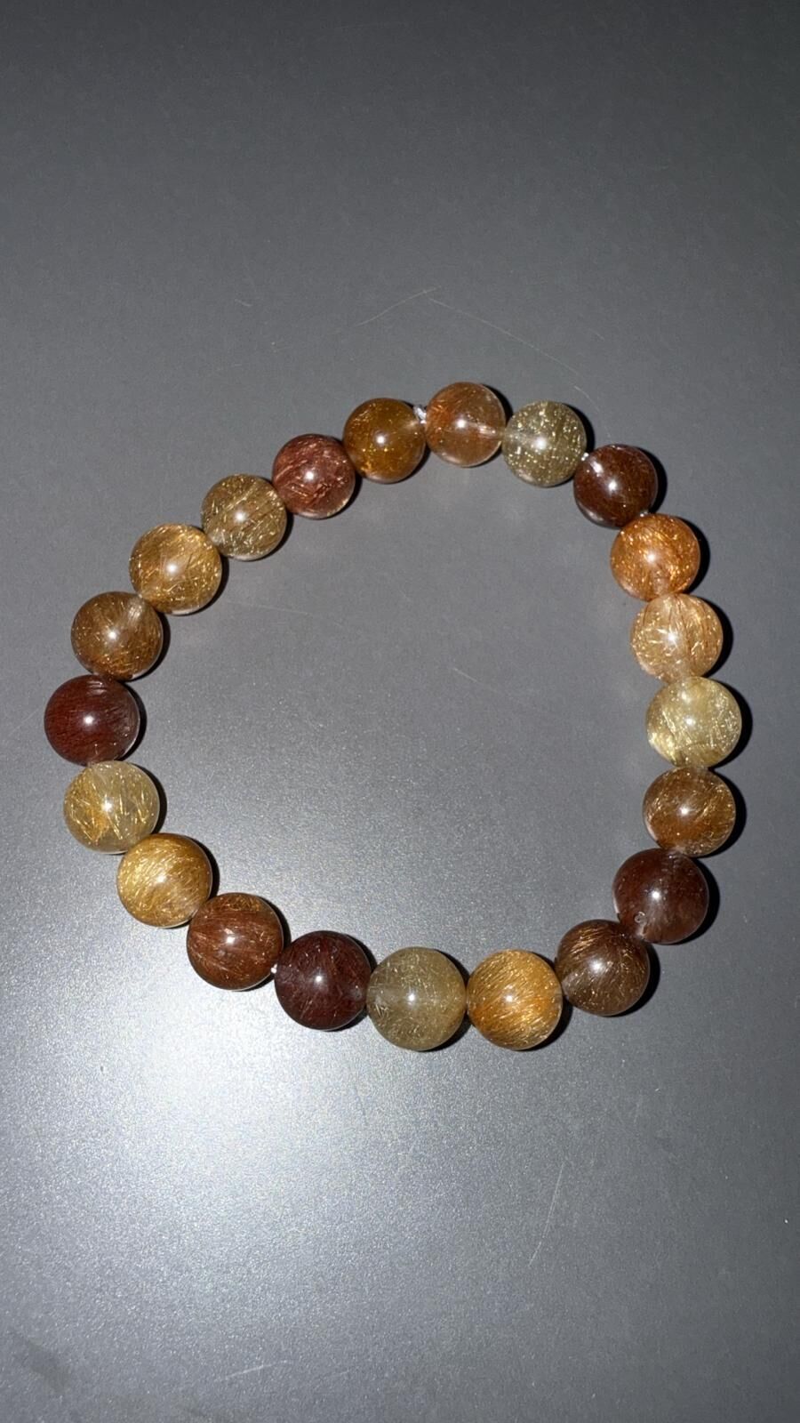 1 AB82 VENUS RAINBOW RUTILE QUARTZ BRACELET (~12MM)