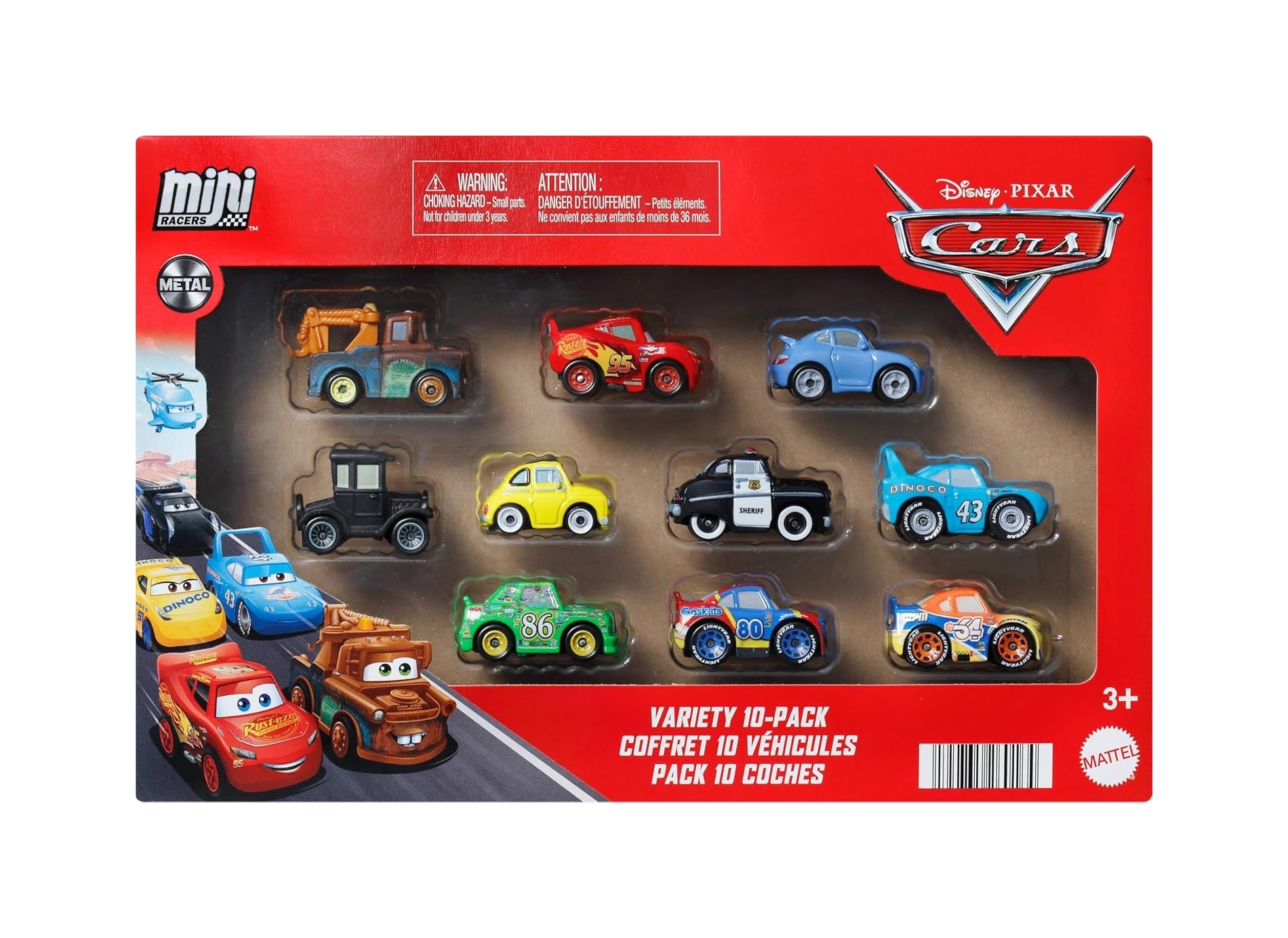 Mattel Disney Cars Mini Racers 10 Car Set